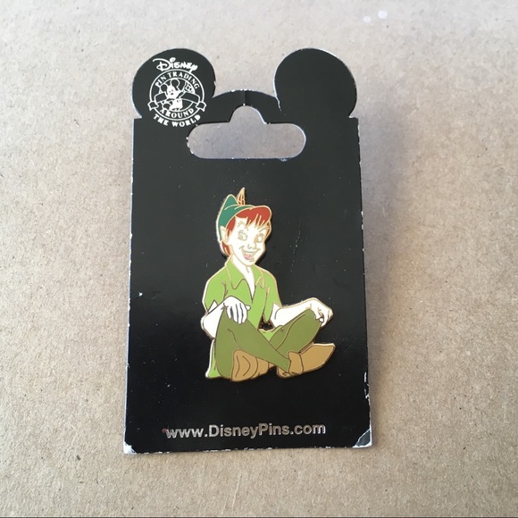 Disney | Jewelry | Disney Sitting Peter Pan Enamel Pin | Poshmark